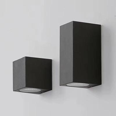 China Outdoor Rectangle Up and Down Wall Lamp IP65 Waterproof 100-240V Led Aluminium Garden Surface Mount Modern Vanity Light for sale