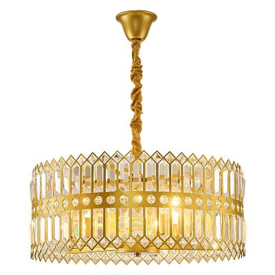 China Luxury Decoration Gold Height adjustable customization modern gold crystal big chandelier luxury crystals for hotel lobby contem for sale