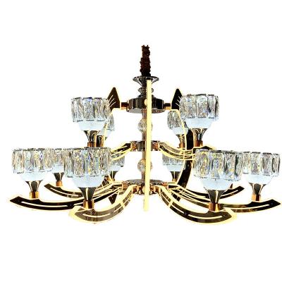 China European Style Indoor Lighting Hotel Modern Large Luxury LED Brass Crystal 8 Arms Chandeliers Pendant Lights 40W for sale