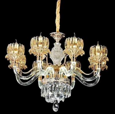 China Dining Room Glass Arms Chandeliers Luxury Hotel  k9 crystal Large chandelier modern luxury gold hotel living room chandelier for sale