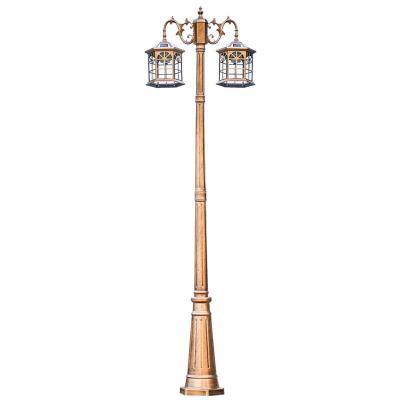 China hotel lawn street lights European decorative antique aluminum lamp post yard outdoor waterproof led garden light with pole for sale