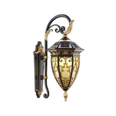 China Vintage Waterproof exterior Retro water drop glass decorative outdoor lighting aluminum metal glass box outdoor wall lamp for sale