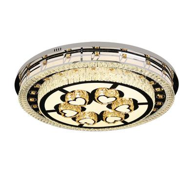 China Led Crystal Celling Lighting Fixtures Living Room Hotel Project Lobby Flush Mount fan shape Ceiling Lamps for sale