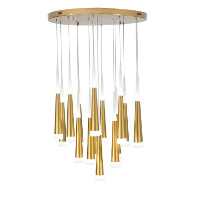 China Home Wedding Decor Led Modern Lamp Sliver Gold Stairwell Chandeliers Living Room Hall Hotel Spiral Staircase Chandelier for sale