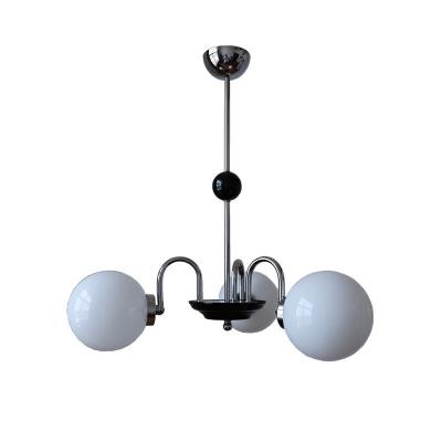 China Modern Glass Chandelier Pendant Light Glass Shade Bedroom Chandelier Chrome Livingroom Decoration Nordic Design for sale