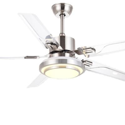 China Factory Supply High Quality 52 Inch Stainless Steel Baldes Ceiling Fan with LED Light & Remote Control for sale