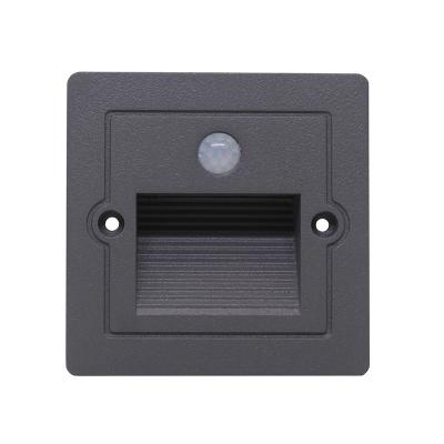 China Modern Smart PIR motion sensor photosensitive 86*86 square 3w led stair step wall lights for kitchen led under cabinet light for sale