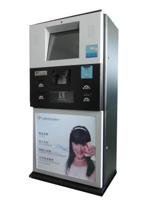 China Aluminiumselbstservice-Kiosk mit Karten-Zufuhr, Karten-Drucker für Bargeld, Kreditkarte-Zahlung zu verkaufen