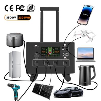 China Portable EV Charger with 3500W Total Output 220V Charging and 2500X Cycle Life Emergency Battery Jump Starter Power Bank for sale