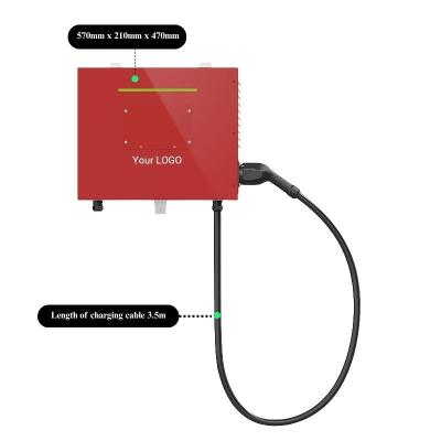 China 30kW Wall-Mounted DC EV Charger Compact IP54 Fast Charging Station with 3.5m Cable for sale
