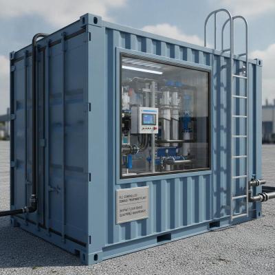 China PLC Controlled Containerized Sewage Treatment Plant with 39.97m² Floor Space and Quarterly Maintenance for sale