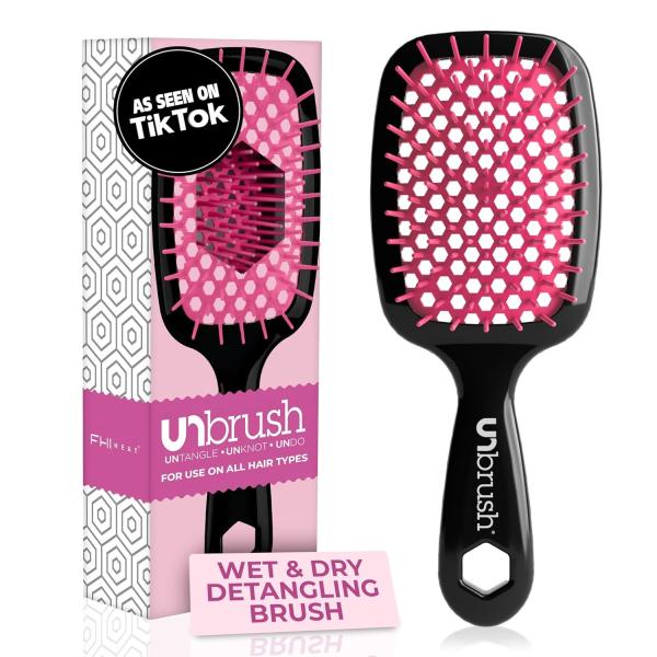 Quality Lightweight UNbrush Detangling Heat FHI Hair Brush Pain Free DuoFlex Anti Static for sale