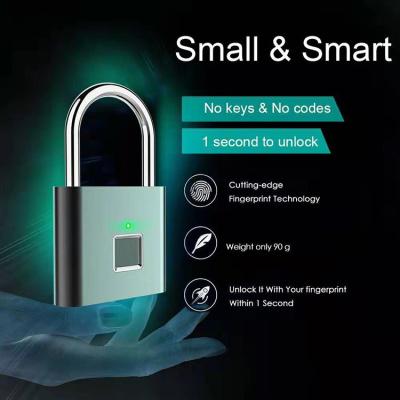 China Smart Zinc Alloy Fingerprint Scanner Padlock For Personal Belongs Safety for sale