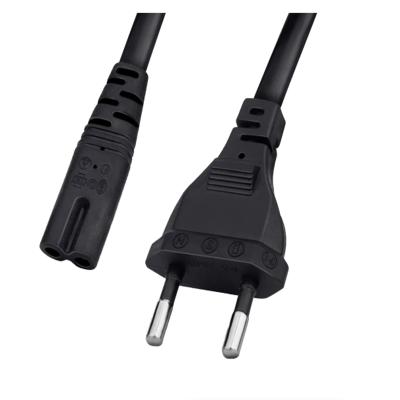 China AC EU Power Cable 2 Pin Extension Cable C7 Eu Plug Iec C7 Connector 250v for sale