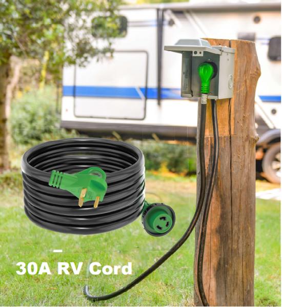 Quality 30A 125V RV Extension Cord With 10/3 AWG STW And ETL Approval For Reliable Power Connection for sale