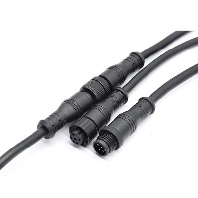 China Waterproof Plug M12 Waterproof Mount 2pin  Plug Socket Power Cable Copper Contact M12LED Lighting Devices for sale