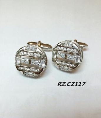 China High quality men cubic zircon cufflinks men cufflink with different color stone copper material for sale