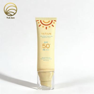 China 50ml Recyclable PE Pump Oval Tube For Sunscreen Skincare Packaging for sale