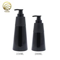 China 200ml 250ml PET black shampoo pump empty bottle for sale