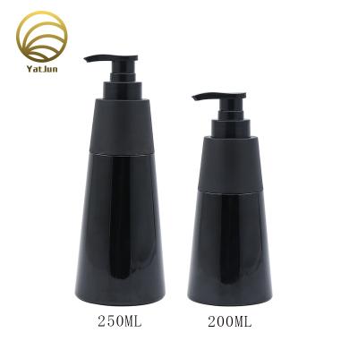 China 200ml 250ml PET black shampoo pump empty bottle for sale