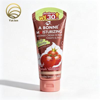 China 150ml 200ml Aluminum Laminated Cosmetic Tubes with Flip Top Cap for shower cream scrub for sale