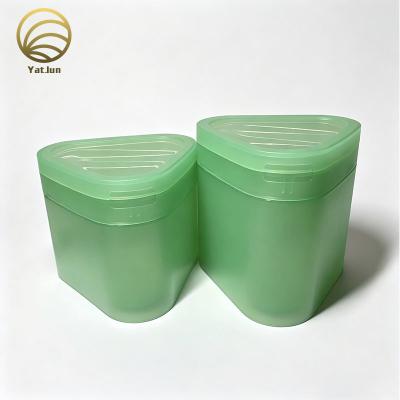 China 150ml 200ml PP Triangle Cosmetic Jar Flip Lid With Built-in Spoon for Cleansing Balm,Eye Mask for sale