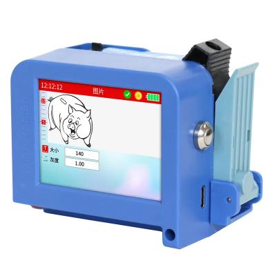 중국 블루 풀 스크린 2.4 인치 잉크젯 프린터 소형 휴대용 미니 자동 식품 가방 병 몸 병 캡 판매용