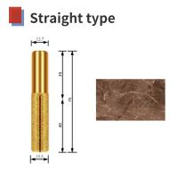 China 12.7mm Diamond Grinding Head Router Bit for Stone & Marble - 46 Grit Straight Type with Vacuum Brazing for sale