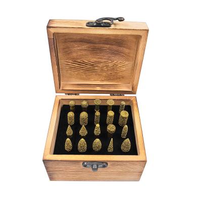 China 6mm grinding head 20pcs set diamond vaccum brazed hand tool parts for sale
