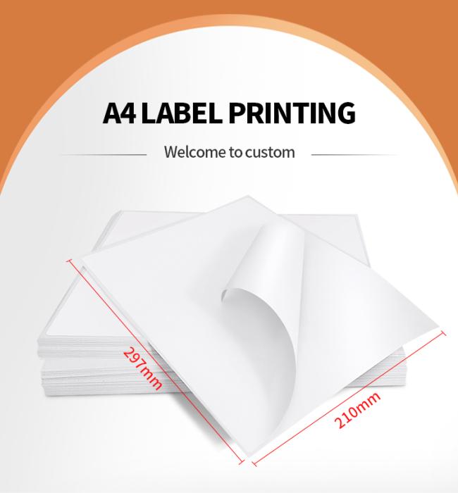 A4 self-adhesive labels sheet sample