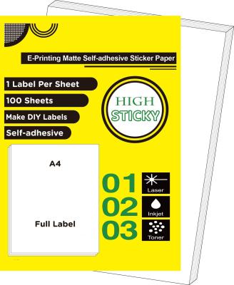 China Premium A4 Inkjet Sticker Paper with Photo-Quality Printing, Repositionable Adhesive, and Alcohol Resistance for sale