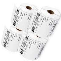 China Customized Barcode Sticker Label 57x40mm Pre Printed Continuous Large Address Label for sale