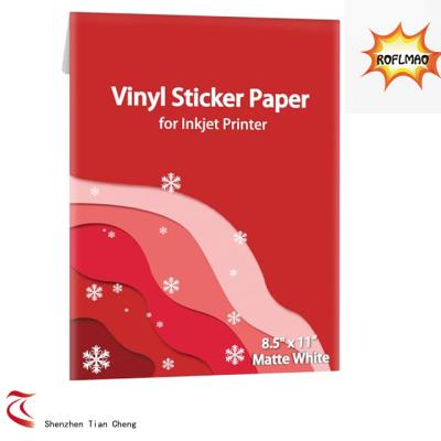 China Water Resistant Matte White PP Label Film Custom Size A3 A4 Printable Vinyl Sticker Paper for sale