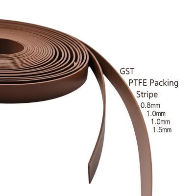 China Cinta (GST), grueso 0.8m m, 1.0m m, 1.5m m de la raya de la guía del embalaje de Brown PTFE en venta