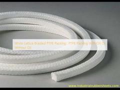 Imballaggio del PTFE intrecciato grata bianca, imballaggio di PTFE con l'olio o senza olio