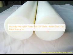PA6 modellato Rod di plastica di nylon per la ruota, asse di rullo, pale del ventilatore 6mm x 1m