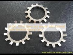 SS304 , SS316 Steel Lock Washer With External Teeth Serrated Natural Color
