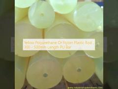 Yellow Polyurethane Or Nylon Plastic Rod , 300 - 500mm Length PU Bar