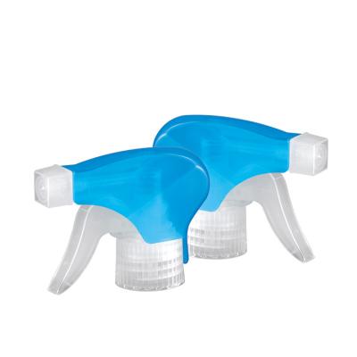 China Transparent Blue Plastic Trigger Sprayer 28/410 for Cleaning Water for sale