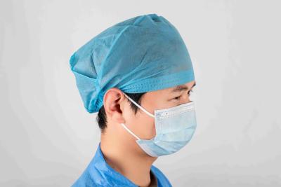 China MDR CE antibacteriële wegwerpkap met elastisch rubber op de achterkant for sale