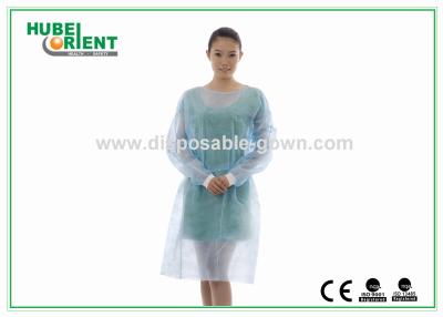 China Light Blue Breathable Disposable Use Protctive Isolation Gowns With Knitted Wrist for sale