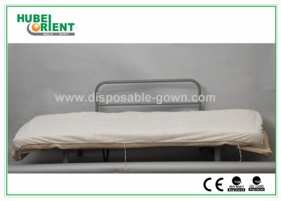China Single Use Non Woven Disposable Bed Sheets with Round Elastic Rubber , White / Blue Color for sale