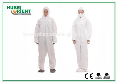 Cina SMS Protective Disposable Waterproof Coverall con cappuccio e copertura per scarpe in vendita