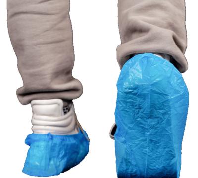 China Clean Use Waterproof Various Size Disposable CPE Plastic Shoe Cover Elastic for sale