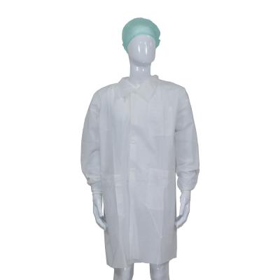 China Non Woven Fabric/SMS/Tyvek Velcro Lab Coat Medical Disposable Work Clothes for sale