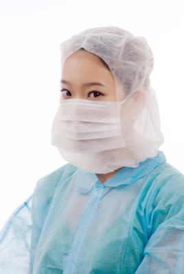China Disposable Use Soft Non-Woven Polypropylene Astronaut Cap With Face Mask for sale