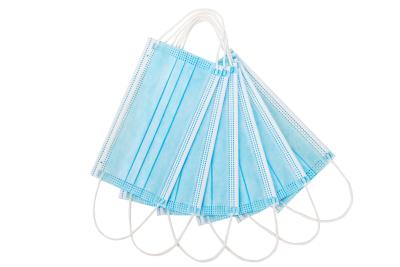 China ASTMF2100 Level-3 3ply Disposable Blue Surgical Mask With Earloop for sale