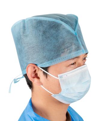 China MDR CE Standard Doctor And Nurse Medical Doctor Cap With Machine Made Ties At Back for sale