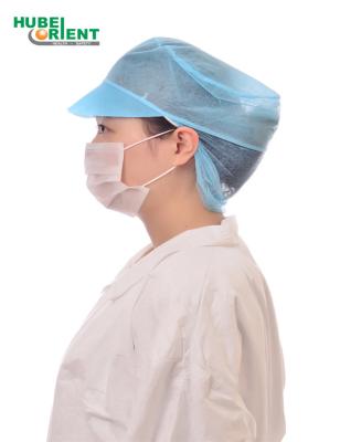 China ISO13485 Nonwoven Disposable Snood Caps With Peak for sale