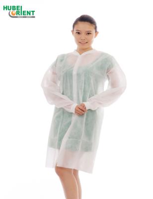 China PP Disposable Lab Coat Medical Non Woven Lab Coat With Snaps For Hostipal for sale